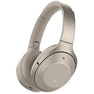 Sony Noise Cancelling Headphones WH1000XM2: Over Ear Wireless Bluetooth Headphones with Microphone - Hi Res Audio and Active Sound Cancellation - Gold (2017 model)