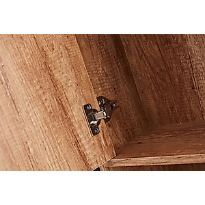 NicBex 76.37" H Bathroom Cabinet Over Toilet,Tall Bathroom Storage Cabinet,Over Toilet Bathroom Organizer with Shelf and 2 Doors,Over The Toilet Storage Cabinet for Bathroom,Brown