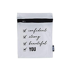 Woolite 3 Piece Printed, Multi Size Laundry Delicates, Zipper Close Mesh Wash Bag, White, 3 Count