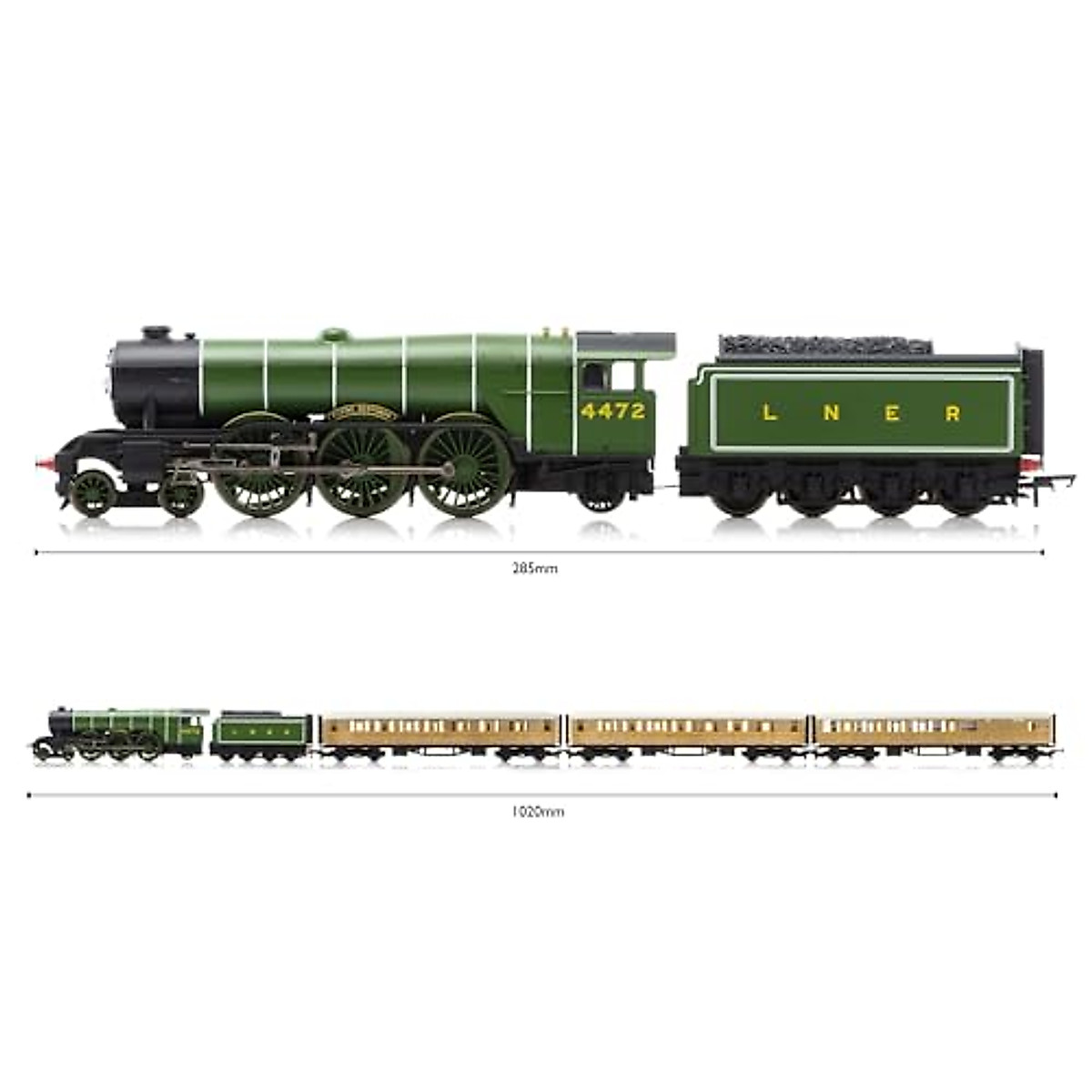 Hornby The Flying Scotsman A1Class 4472 OO Electric Model Train Set HO Track with US Power Supply R1255M , Green