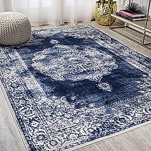 JONATHAN Y MDP403D-8 Rosalia Cottage Medallion Indoor Area-Rug Vintage Bohemian Easy-Cleaning Bedroom Kitchen Living Room Non Shedding, 8 ft x 10 ft, Ivory