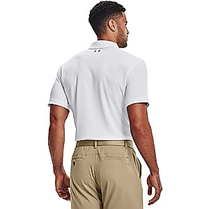 Under Armour mens Tech Golf Polo , White (100)/Graphite , Medium