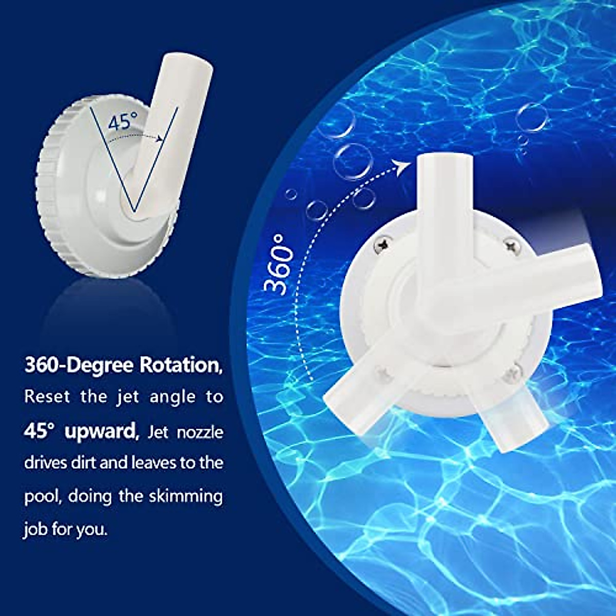 ChangTa Directional Pool Skimmer Jet Return Nozzle Compatible with Inside Most Swimming Pools Hydrostream Return Inlet Fitting Reduce Skimmer Net Maintenance Fits Pool Rakes Skimmers & Nets Parts
