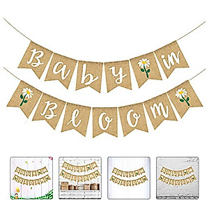 FUNZZY Baby in Bloom Banner Baby Welcome Boy Girl Banner Welcome Baby Garland for Boys Girls Baby Shower Decorations
