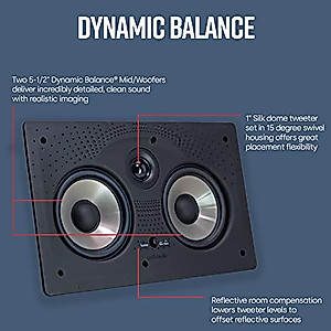 Polk Audio 255c-RT In-Wall Center Channel Speaker (2) 5.25" Drivers - The Vanishing Series | Easily Fits into the Wall | Power Port | Paintable Grille Black, White