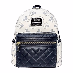 Loungefly Disney Mickey and Minnie Mouse Allover Debossed Womens Double Strap Shoulder Bag Purse