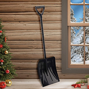 Snow Shovel for Driveway, Tini Portable Telescopic Compact Emergency Snow Shovel for Car, Heavy Duty Aluminum Alloy Snow Shovel - 90cm (Black)