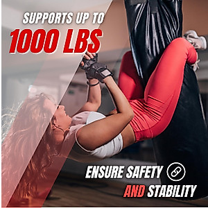 Yes4All 1000 LB Punching Heavy Bag Hanger, Steel Heavy Duty Swing Hanger Bolts for Wood and Concrete - 180° Swing