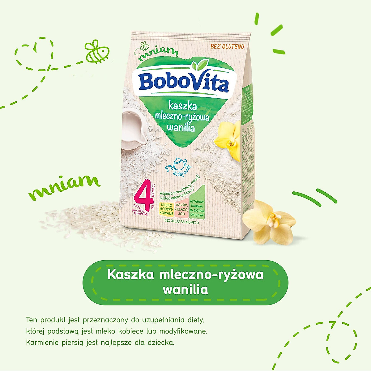 Bobovita Milk and Rice Gruel Vanilla for Babies (230g/8.1oz)