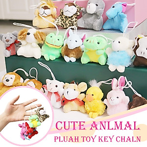 YALARY 48 Pack Mini Animal Plush Toy Party Favor Stuffed Toy Card Small Stuffed Animal Bulk Key Chain for Kids,School Gift,Graduation Gift,Bulk Carnival Prize,Valentine's Day Party Gift