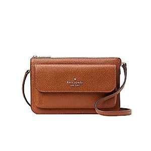 Kate Spade New York handbag for women Leila small flap crossbody bag, Warm Gingerbread