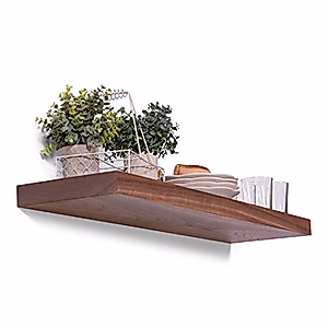 DAKODA LOVE Floating Shelves | Solid Walnut | Premium Craftsman Quality | Heavy Duty Hidden Bracket | 200+ Pound Weight Capacity (48" L x 8" D)