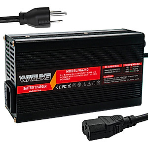 WAOUKS 72V 3A Lead Acid Charger 72Volt 3Amp 15Ah 20Ah 25AH 30AH Battery Charger Used for 72V Lead Acid AGM Gel VRLA OPZV Battery Output C13 PING Connector