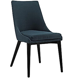 Modway Viscount Mid-Century Modern Upholstered Fabric Two Kitchen and Dining Room Chairs in Azure
