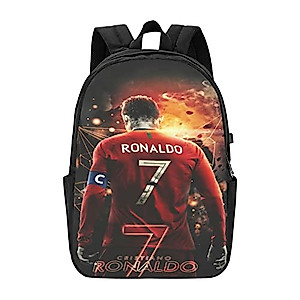 Customized For Football Fans Multifunction With Ronaldo #7 Logo Backpack Travel Sports Backpack, Computer Bag For Men Women