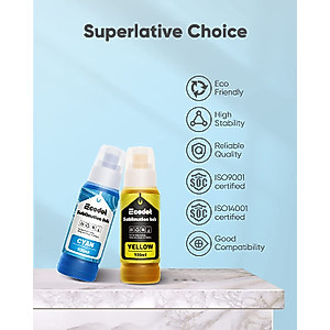 ecodot 400ML Autofill Sublimation Ink for EcoTank Inkjet Printer ET-2720 ET-2760 ET-3760 ET-4700 ET-7710 ET-15000 ET-2803 ET2800 Heat Press Transfer on T-Shirt Mug