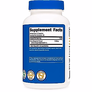 Nutricost Citrus Bergamot Capsules 12,000mg, 120 Capsules - Potent 25:1 Bergamot Extract - 60 Servings, Gluten Free, Vegan Friendly & Non-GMO Supplement