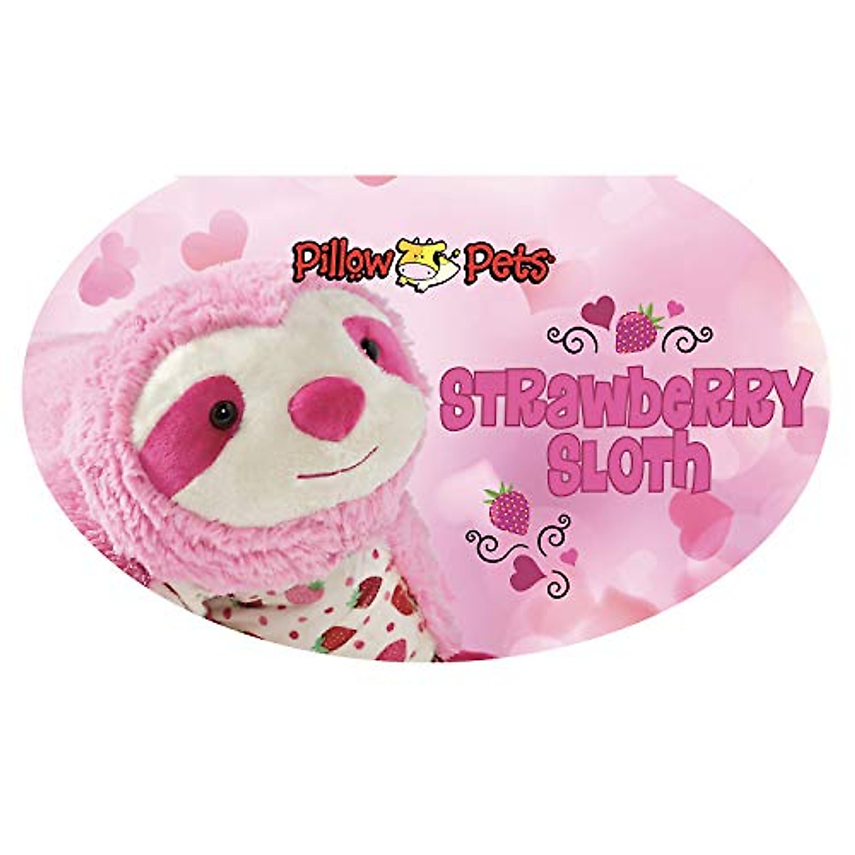 Pillow Pets 18” Sweet Scented Strawberry Sloth Stuffed Animal Plush Toy, Multicolor