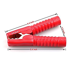 URBEST Black Red 50A Spring Loaded Car Auto Battery Cable Insulated Alligator Clamp Clips (200A Alligator Clip)
