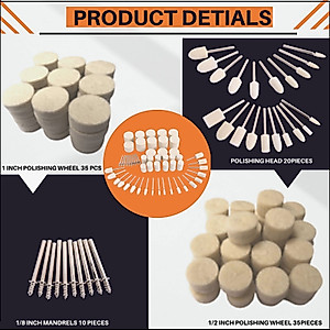 100PCS Polishing Buffing Wheel for Dremel Polishing Kit, Polishing Wheel for Dremel Tool Accessories, with 1/8" Shank for Dremel Buffing Wheels