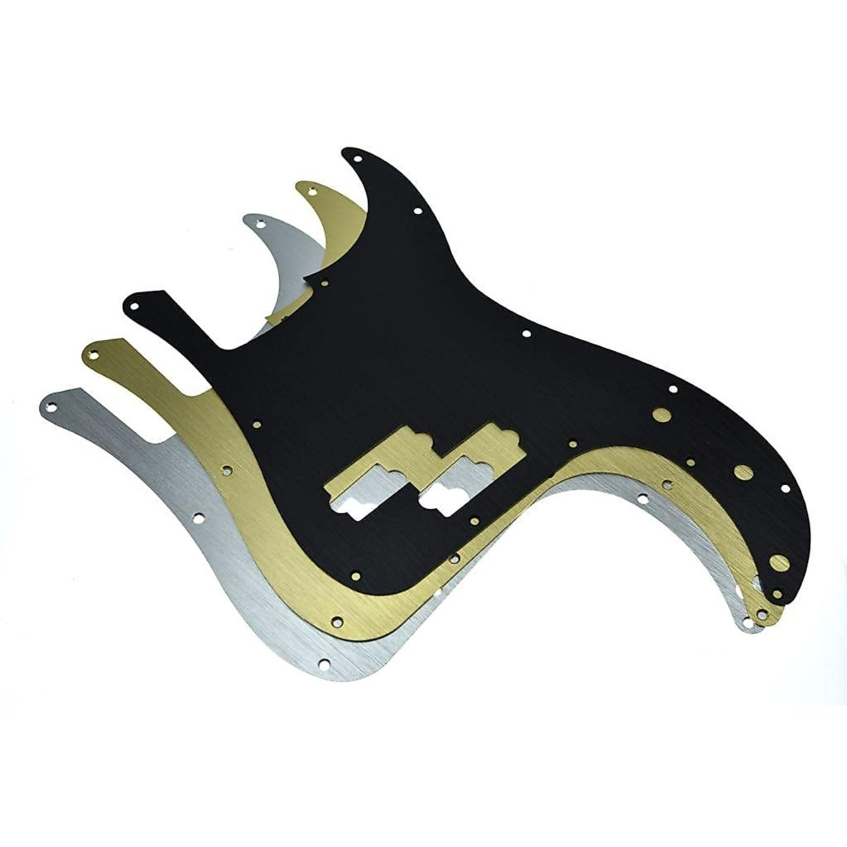 KAISH 13-Hole Metal Aluminium Anodized P Bass Style Pickguard American Modern Style Standard Bass Pick Guard for Precision P Bass Gold