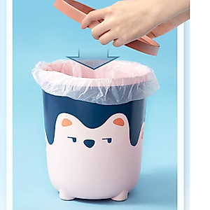 HERCHR Cute Animal Shape Trash Cans, Recycle Trash Can Wastebasket Garbage Container Bin Large Capacity Cute Bear Garbage Can for Bathrooms, Kitchen, Bedroom, Home Office(L-Pink)