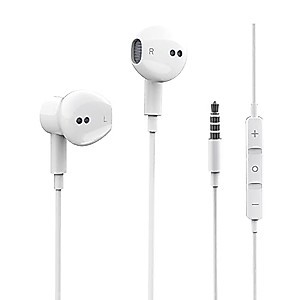Wired Earbuds/Earphones, In Ear Headphones 3.5mm Jack, Wired Headphones with Microphone and Volume Control High Sound Quality Compatible with iPhone 6s/6/5s/Android/Laptop/PC Most 3.5mm Audio Devices