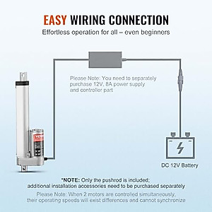 VEVOR Linear Actuator 12V, 6 Inch High Speed 0.55"/s Linear Actuator, 220lbs/1000N Linear Motion Actuator with Mounting Bracket and IP54 Protection