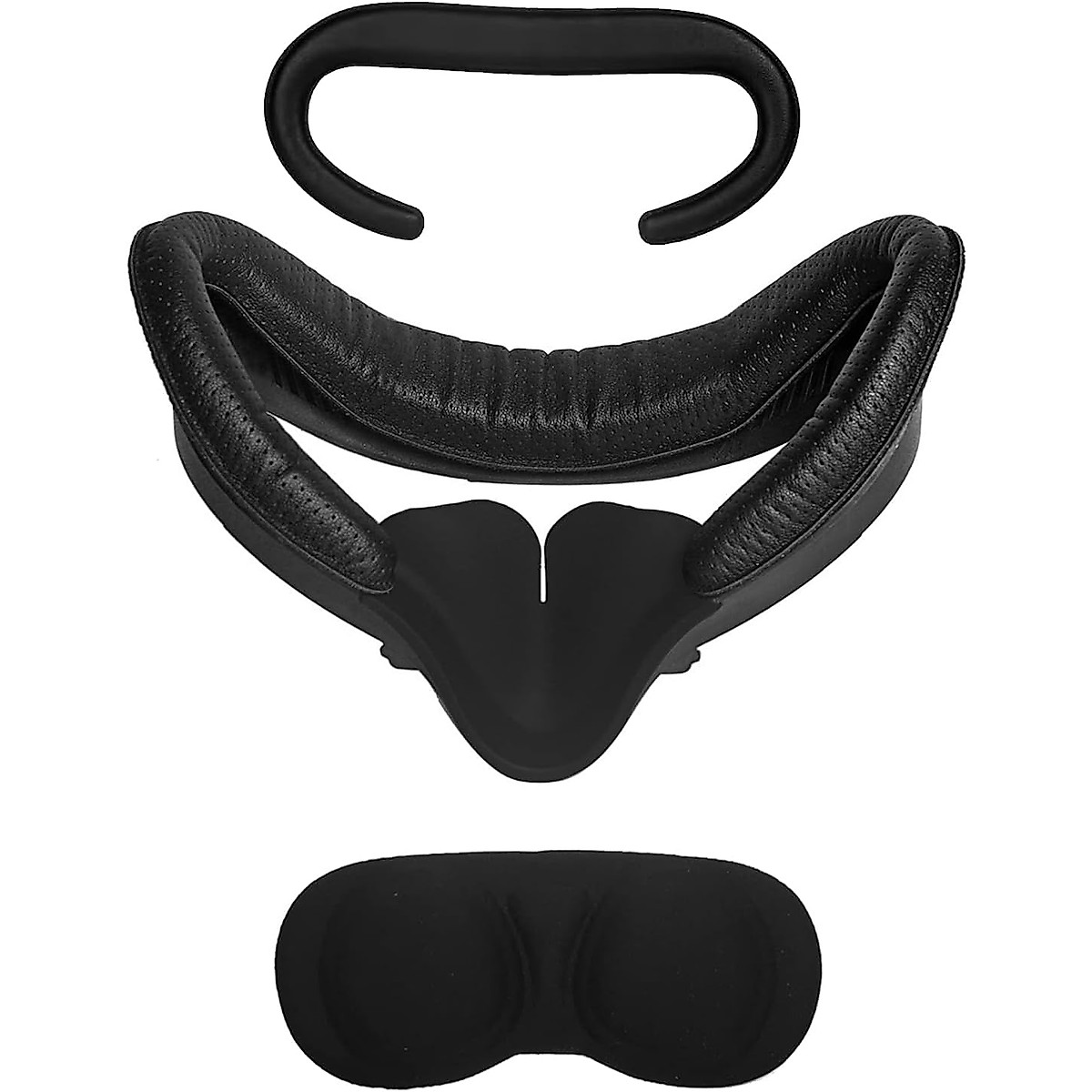 Upgrade Facial Interface Bracket & 2Pcs PU Leather Foam Face Cover Pad & Lens Cover Silicone Small & Large Anti-Leakage Nose Pad for Oculus Quest 2 Accessories Set 6 in 1