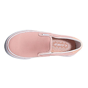 Lugz Women's Clipper Classic Slip-on Fashion Sneaker, Pink/White, 7, M