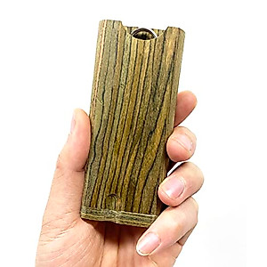 Portable Wooden Box, Natural Wood Grain Rotating Design with 4 Accessories