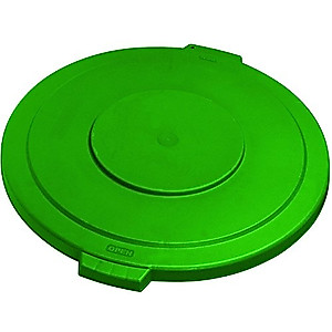 Carlisle FoodService Products 34105609 Bronco Polyethylene Round Lid, 26-1/2" Diameter x 2-1/4" Height, Green, for 55 Gallon Trash Containers