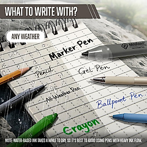 GLORYFIRE Waterproof Notebook Tactical All-Weather Spiral Memo Paper Notepad with Waterproof Grid Paper for Outdoor Activities Recording 3"x5" (5pcs)