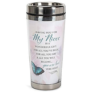 Elanze Designs Niece You are Loved 16 Oz Stainless Steel Travel Mug with Lid