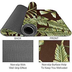 Yoga Mat, Yoga Mats for Home Workout, Workout Mat, Exercise Mats, Pilates Mat, Leaf Flower Leopard Tiger pattern