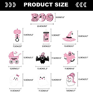 A little Boo Is Almost Due Banner,Pink Black Halloween Baby Shower Party Decorations for Girl,Little Boo Banner and Feeding Bottle Bat Spooky Hanging Swirls for Halloween Baby Gender Reveal Supplies