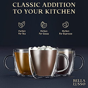 Glass Espresso Cups - Double Wall Insulated Coffee Mugs - Designed in USA - 2 Pack, 5 oz - Set for Cappuccino,Latte,Tea,Shots - Borosilicate Glassware - Dishwasher,Microwave Safe - Premium Gift Box