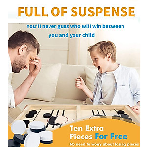 Fast Sling Puck Game Large Fast Sling Puck Game, Foosball Wooden Board Game for Kids and Family, Sling Puck Winner Board Games for Family, Birthday Gift, Large Size with L（23.6in*11.8in）