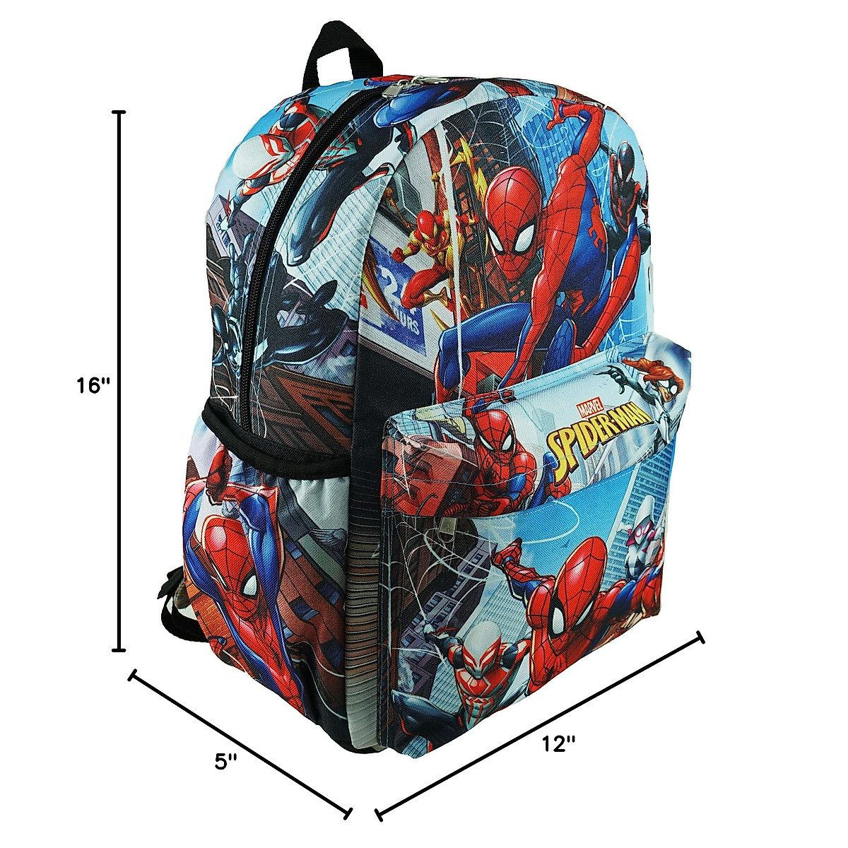 Spider-Man Deluxe Oversize Print Large 16" Backpack with Laptop Compartment - A17704