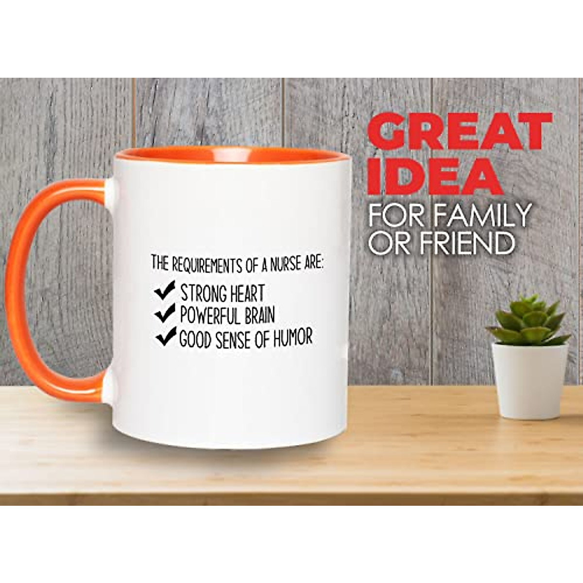 Bubble Hugs Nurse 2Tone Orange Mug 11oz - The Requirements - Labor Clinical Certified Nursing Assistant Surgical Emergency Oncology Practitioner