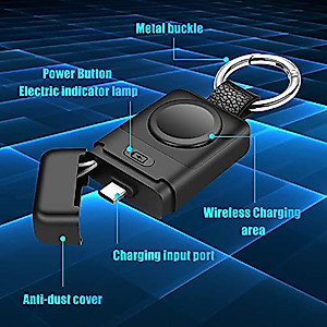 Portable Wireless Charger for Apple Watch,HUOTO【Upgraded Version】 iWatch Charger 1400mAh Smart Keychain Power Bank,Portable Magnetic iWatch Charger for Apple Watch Series 8/UItra/7/6/SE/5/4/3/2/1