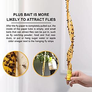 40 Pack Fly Strips Outdoor Sticky Hanging, Bug & Fruit Flies Traps Indoor Paper Rolls for Kitchen, Fly Gnat Ribbons Tape Killer Catcher for Home, Flying Insect Trap for Winged Insect, Mosquito