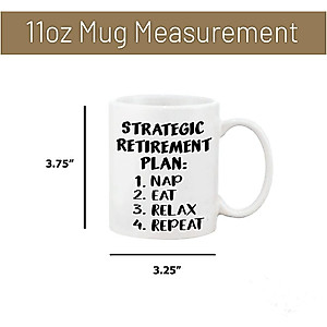 Generic Funny Coffee Mug Retirement Gifts for Women Men, white 11 Oz Funny Mug Strategic Retirement Plan Nap Eat Relax Repeat, Retirement Gifts for Women, Funny Gift for Gag Gift, Elephant, Christmas