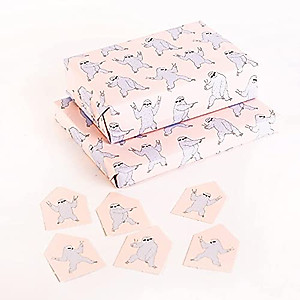 CENTRAL 23 - Cool Wrapping Paper for Boys - Dancing Sloths - Blue - 6 Gift Wrap Sheets - Men Women Girls Teenage - Recyclable