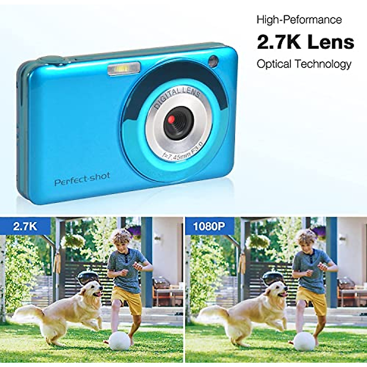 Digital Cameras for Photography Digital Camera, Compact Digital Cameras FHD 1280P 48MP with 16X Digital Zoom, Portable Mini Camera for Photography with 32G SD Card Vlogging Camera