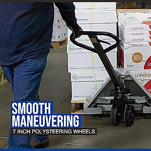 Strongway Pallet Jack Fork Pallet Truck - 63.5in L x 27in W (5500LB Capacity)