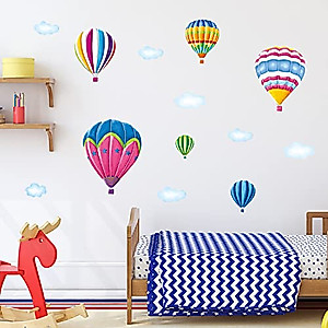 DECOWALL SG-1301N 6 Hot Air Balloons in The Sky Kids Wall Stickers Wall Decals Peel and Stick Removable Wall Stickers for Kids Nursery Bedroom Living Room d?cor