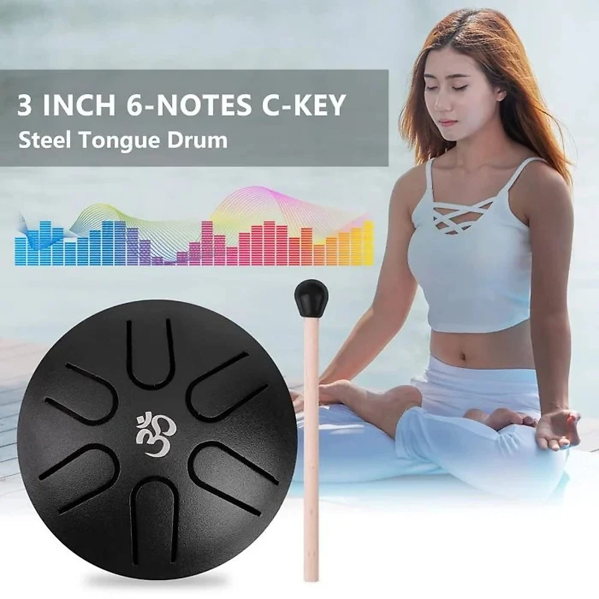 RnemiTe-amo Steel Tongue Drum 6 Notes 3.7 inch, Mini Micro Tongue Drum Percussion Instrument Handpan Drum, Mini Hand Drums Tank Drum-Musical Percussion Instrument, Concert Mind Healing Yoga G