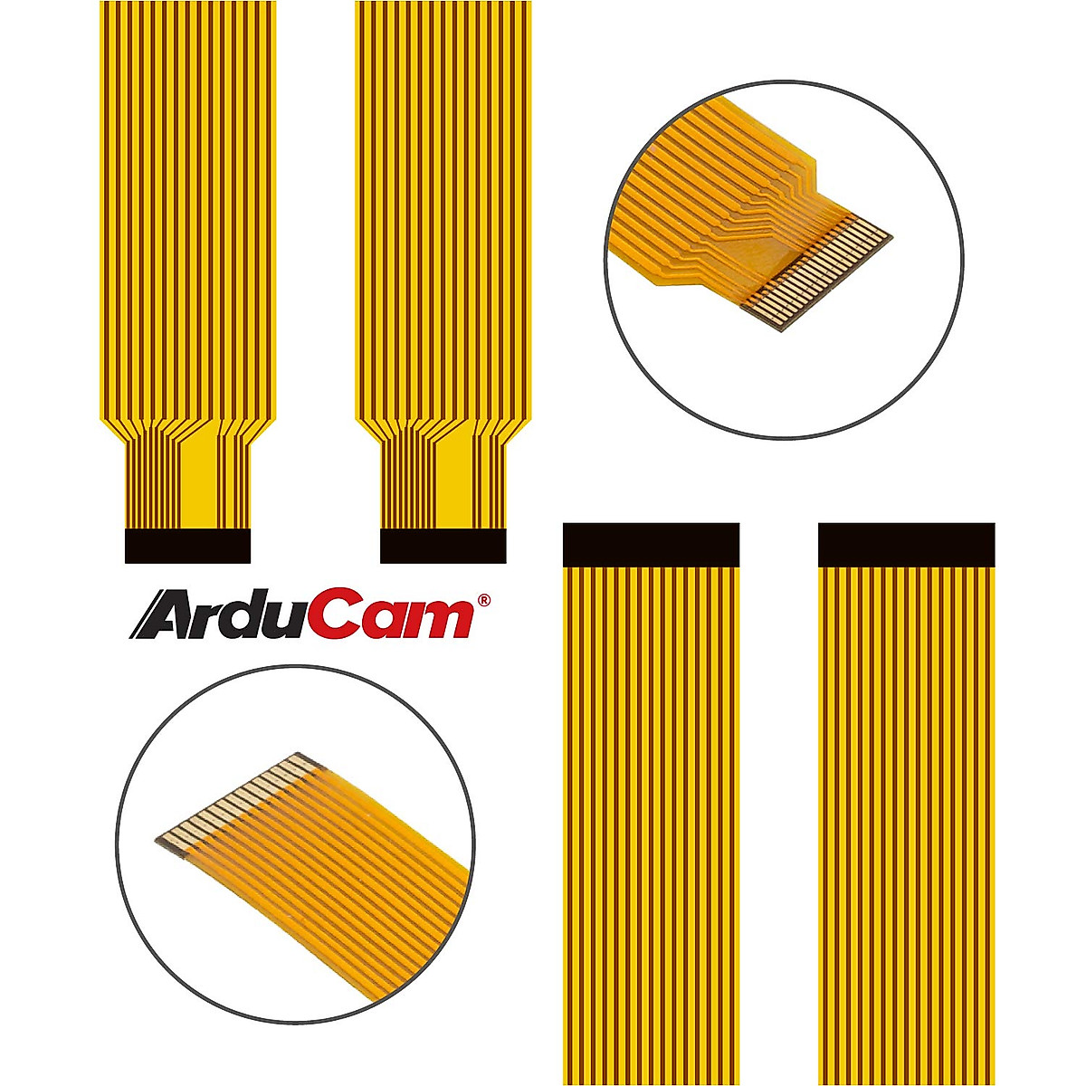 Arducam for Raspberry Pi Zero Camera Cable Set, 2 Pack 11.8" (30cm) Ribbon Flex Extension Cables for Pi Zero&W