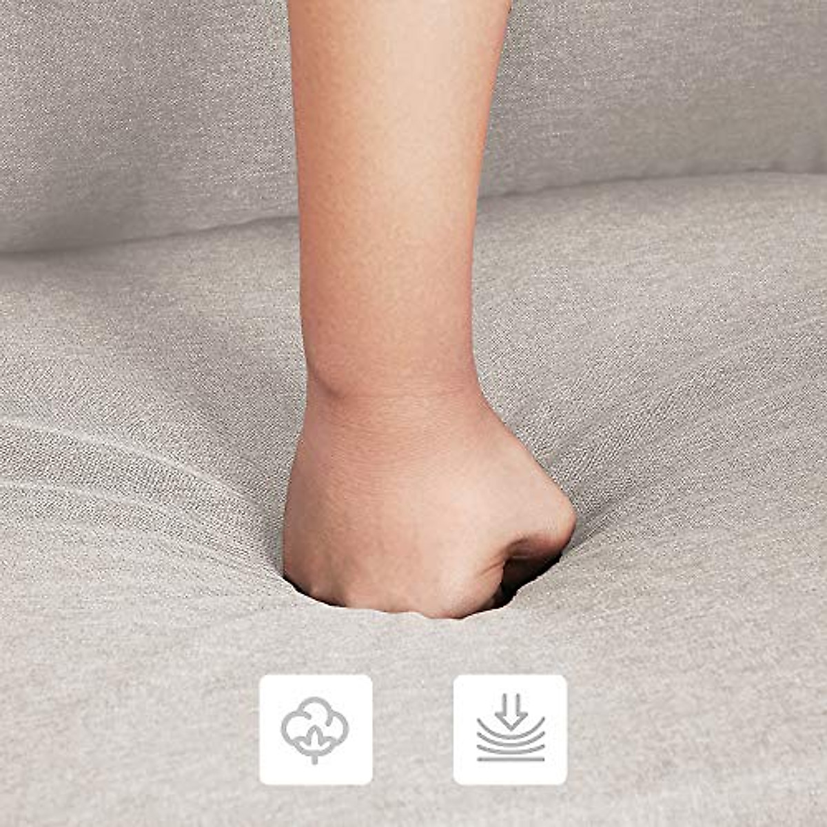 VASAGLE Comfortable Sofa, Couch with Solid Wood Frame and Breathable Linen Fabric, for Guest Room, Teenager's Room, and Small Apartment, 70.1 x 33.3 x 32.7 Inches, Beige